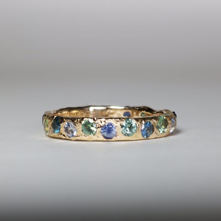 Vintage Golden Forged Colorful Inlaid Zirconia Ring – KatieLucy